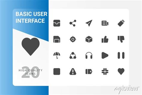 User Interface Icon Pack Isolated On White Background For Your • Wall