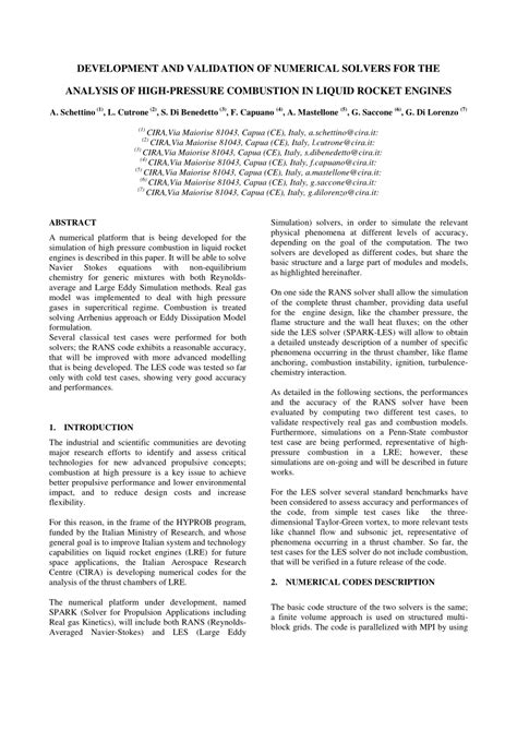 Pdf Development And Validation Of Numerical Solvers For The Analysis Of High Pressure