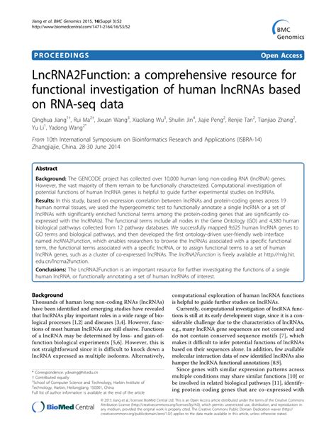 Pdf Lncrna2function A Comprehensive Resource For Functional