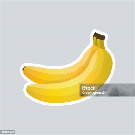 신선한 바나나 스티커 맛있는 잘 익은 과일 아이콘 건강한 음식 개념 바나나에 대한 스톡 벡터 아트 및 기타 이미지 바나나 향기로운 개념 Istock