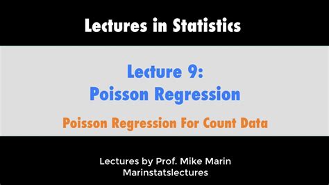 97 Poisson Regression The Model For Count Data Youtube