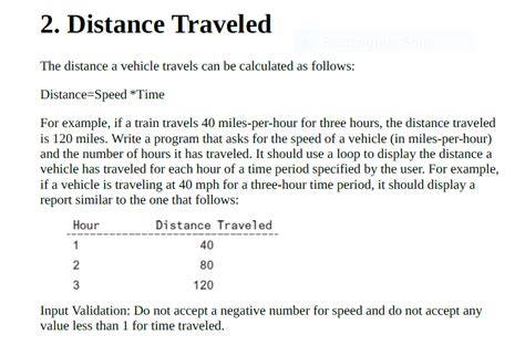 Solved 2 Distance Traveled The Distance A Vehicle Travels Chegg Com