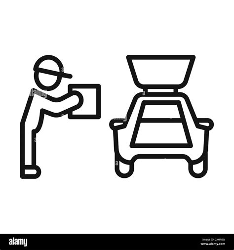 Curbside Pickup Icon Vector Symbol Or Sign Set Collection In Black And