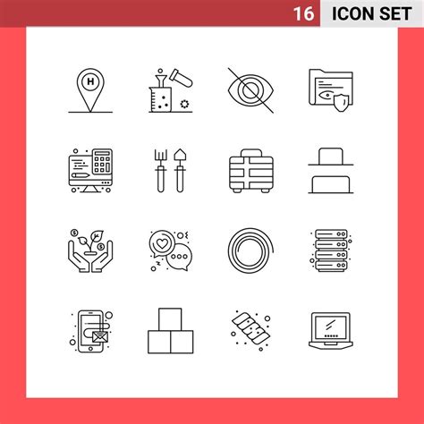 Pack Of 16 Creative Outlines Of Computer Surveillance Test Security Gdpr Editable Vector Design