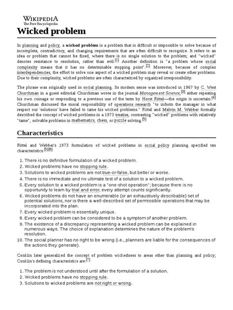 Wicked Problem Pdf Cognition Cognitive Science