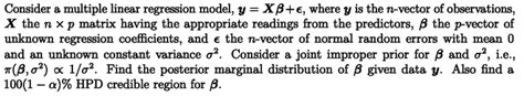 solved consider a multiple linear regression model y xβ ε