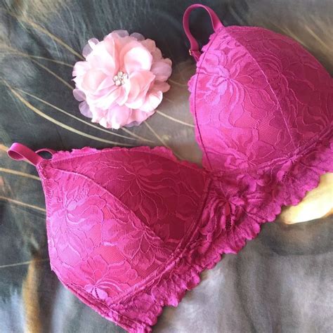 Pink Lace Bra Etsy