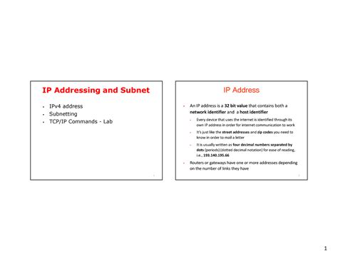 Chapter IP Addressing And Subnetting IP Addressing And Subnet IPv Address