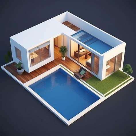3d Rendering House Premium Ai Generated Image