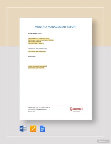 Management Report Examples To Download