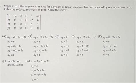 Solved Suppose That The Augmented Matrix For A System Of Chegg