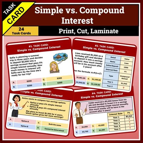 Teks Math 812d Task Card Simple Vs Compound Interest By Markimatics