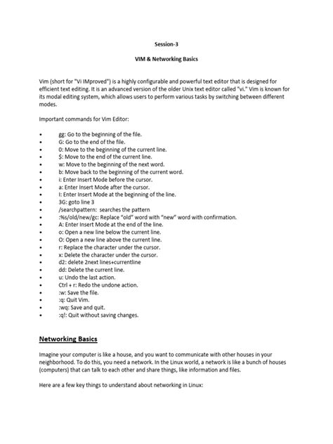 vim editor and networking basics pdf domain name system port