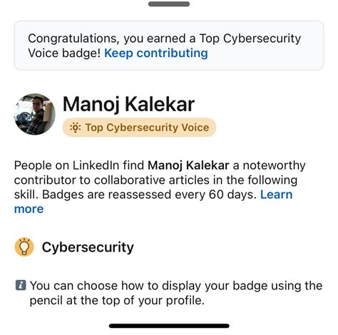 manoj kalekar on linkedin cybersecurity topvoice linkedin