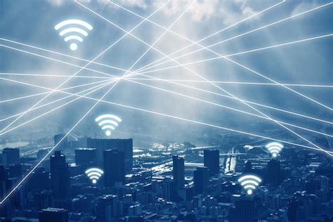 Premium Photo City Connection And Network With Signal Symbol And