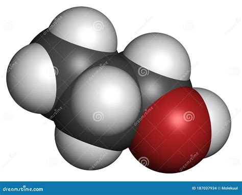 Propanol N Propanol Solvent Molecule Skeletal Formula Vector Illustration