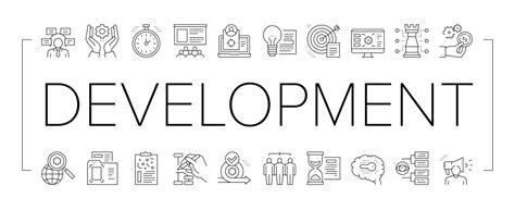 Project Development Collection Icons Set Vector 19578510 Vector Art At