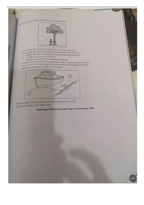 Cambridge Igcse Physics Solved Questions Tests For Wave Properties Light Sound