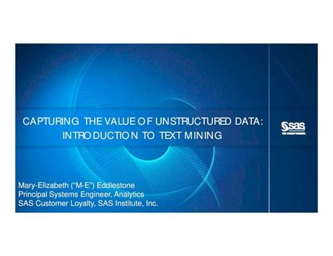Pdf Capturing The Value Of Unstructured Data Introduction To Text