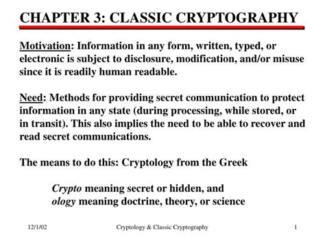 Ppt Chapter 3 Classic Cryptography Powerpoint Presentation Free