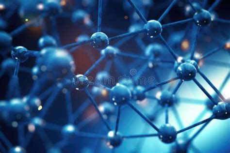 Structure Of Lattice Connecting Atoms Molecule In Hi Tech Style Stock