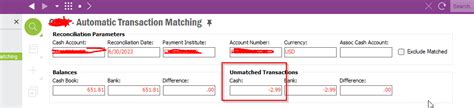 Cash Transactions Are Not Visible In Automatic Transaction Matching Screen Ifs Community