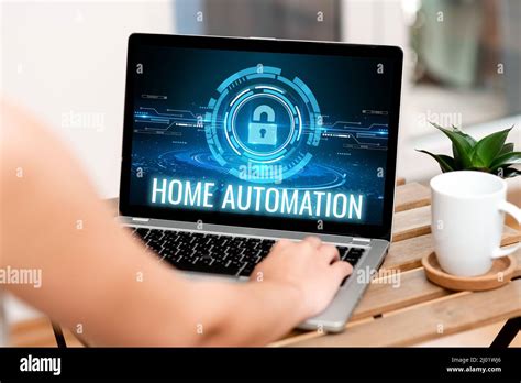 Writing Displaying Text Home Automation Word Written On Monitoring The Electrical Activity Of