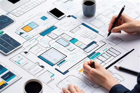 Premium Photo Ux Ui Flowchart Application Development Prototype