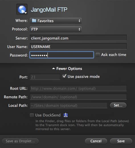 getting started with ftp jangomail help