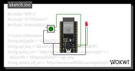 ESP32 Client Outlet Switch Wokwi ESP32 STM32 Arduino Simulator