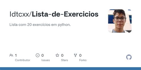 GitHub Idtcxx Lista de Exercicios Lista exercícios em python