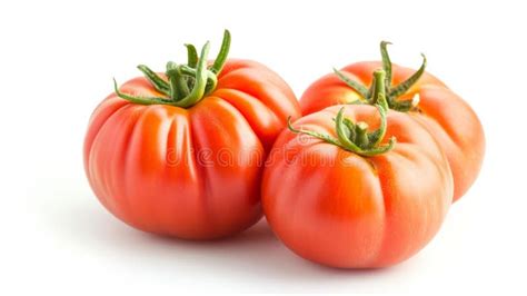 Three Red Tomatoes Isolated On White Background Vegetable Food Stock Illustration