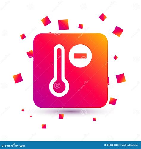 白色背景中突显的白色气象温度计测量图标 显示热或冷的温度计设备 向量例证 插画 包括有 摄氏 季节 208620828