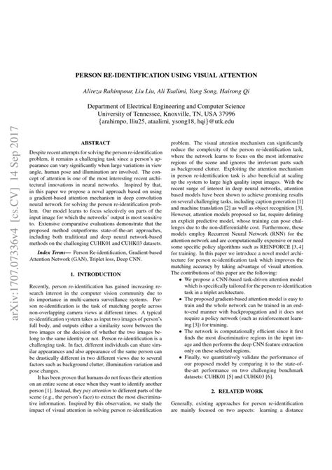 Person Re Identification Using Visual Attention Deepai