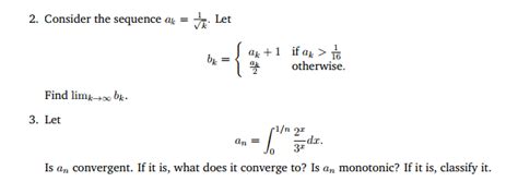 solved consider the sequence a k 1 squareroot k let b k