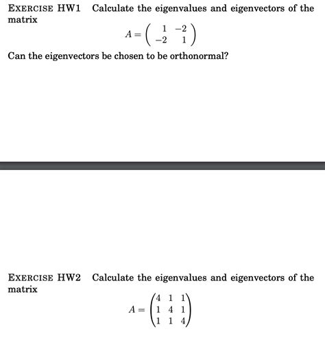 solved exercise hw1 calculate the eigenvalues and