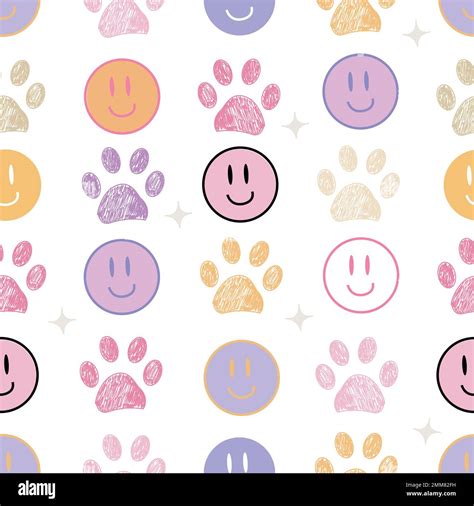 Paw Prints Seamless Fabric Pattern III Stock Vector Image Art Alamy