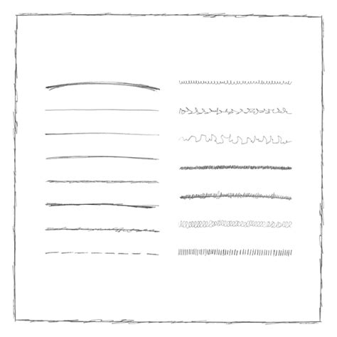 손으로 그린 연필 브러쉬 스트로크 프리미엄 벡터