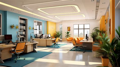 사무실 인테리어 디자인 시각화의 3d 렌더링 비즈니스 룸 사무용 가구 사무실 인테리어 배경 일러스트 및 사진 무료 다운로드