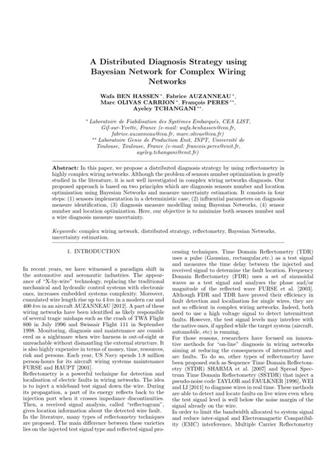 Pdf A Distributed Diagnosis Strategy Using Bayesian Networks For Complex Wiring Networks