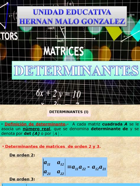 Determinantes De 2x2 Y 3x3 Pdf