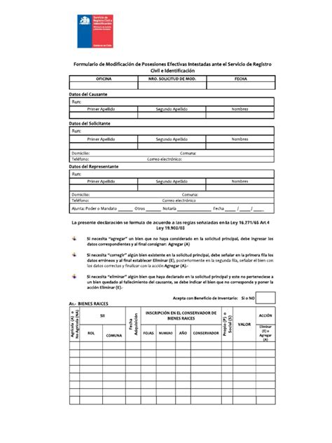 Formulario De Modificacion 2 Pdf