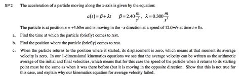 The Acceleration Of A Particle Moving Along The Chegg