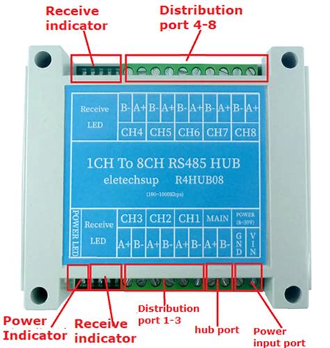 Port Rs Hub Industrial Grade Bus Repeater Serial Port Signal Amplifier Kbps Dc
