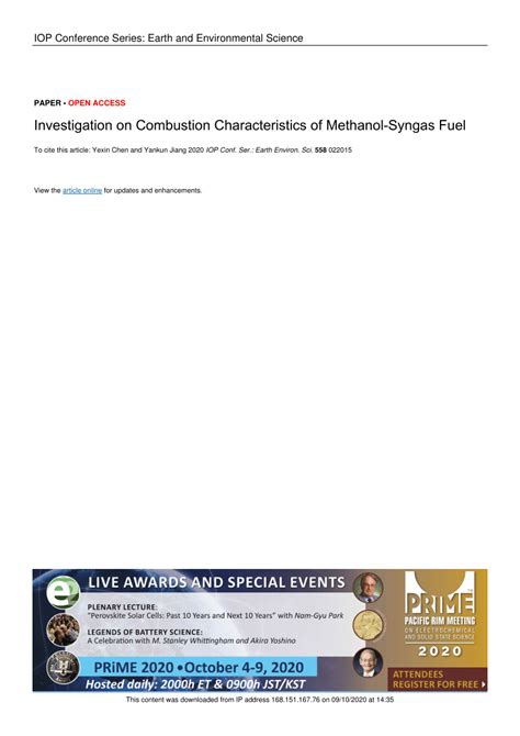 Pdf Investigation On Combustion Characteristics Of Methanol Syngas Fuel