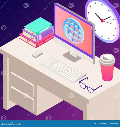 Vector Illustration Of Office Business Icons Communication Between