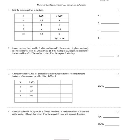 solved show work and give a numerical answer for full