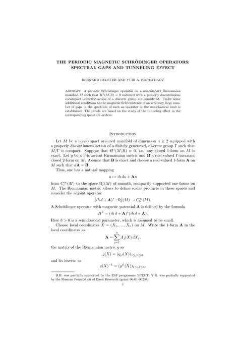 Pdf Periodic Magnetic Schrodinger Operators Spectral Gaps And