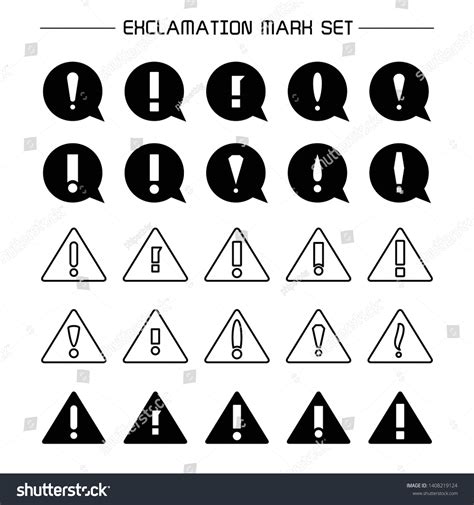 Exclamation Mark Symbol Error Set Stock Vector Royalty Free Shutterstock