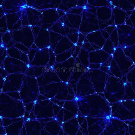 Exploring A Deep Blue Neural Network Pattern With Glowing Connection